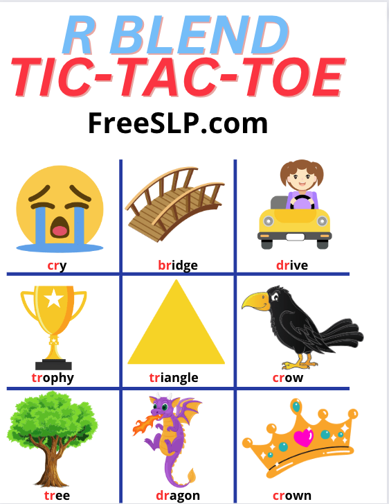 R Blend Printable No Prep | Free SLP